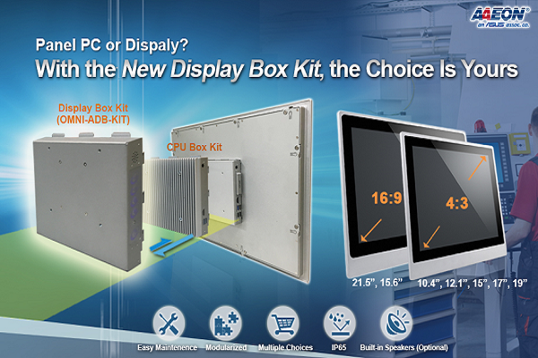 Display Box Kit Adds Modular Functionality to AAEON Panel PC Series