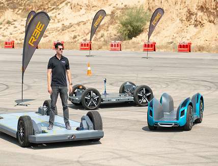 Three prototypes of REE next-generation EV platforms.
