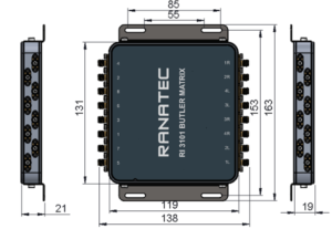 8x8 Butler Matrix for testing frequencies from 2.4 to 8.0 GHz