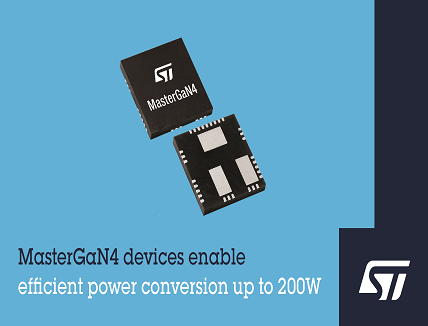 MasterGaN4 Devices for High-Efficiency Power Conversion up to 200 W