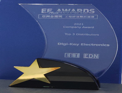 Digi-Key Named a Top 3 Distributor by EE Awards Asia