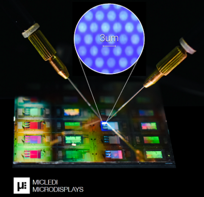 microLED Arrays-for-Augmented Reality built on 300mm CMOS
