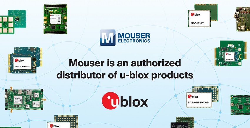 Mouser Electronics Stocking Connectivity and Location Products from u-blox
