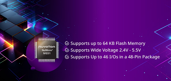 Nuvoton Launches 8-bit NuMicro MG51 Series Microcontrollers